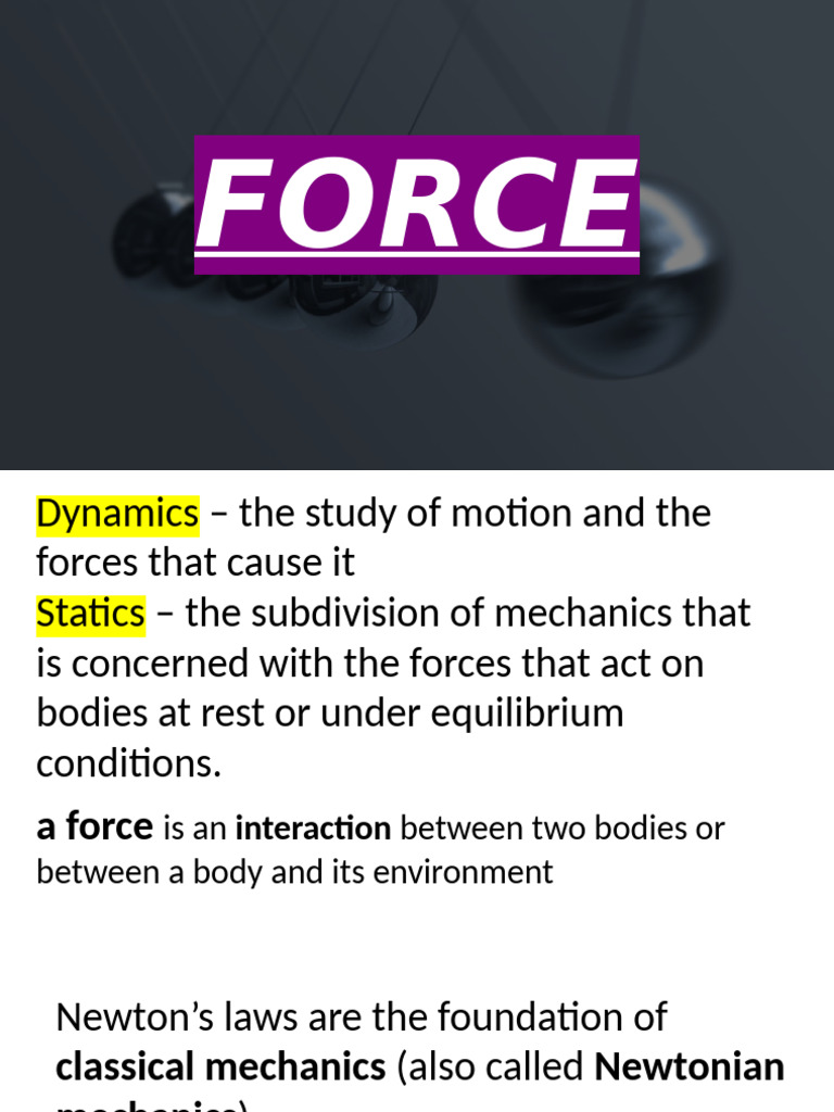 Understanding Forces in Mechanics | PDF | Force | Newton's Laws Of Motion