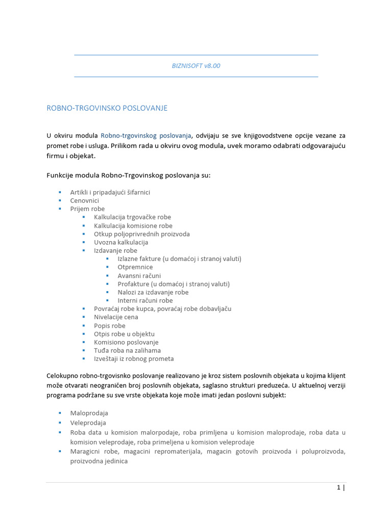 Robno Trgovinsko Poslovanje | PDF