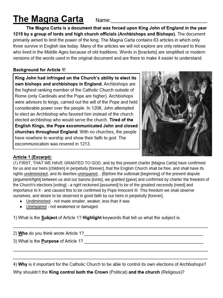 Interpretting The Magna Carta Articles | PDF | Magna Carta | Judgment (Law)