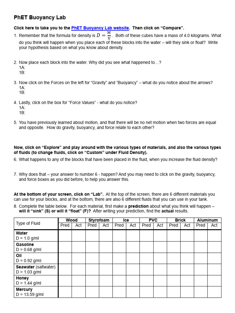 Phet Contribution 17693 112549 | PDF | Buoyancy | Density