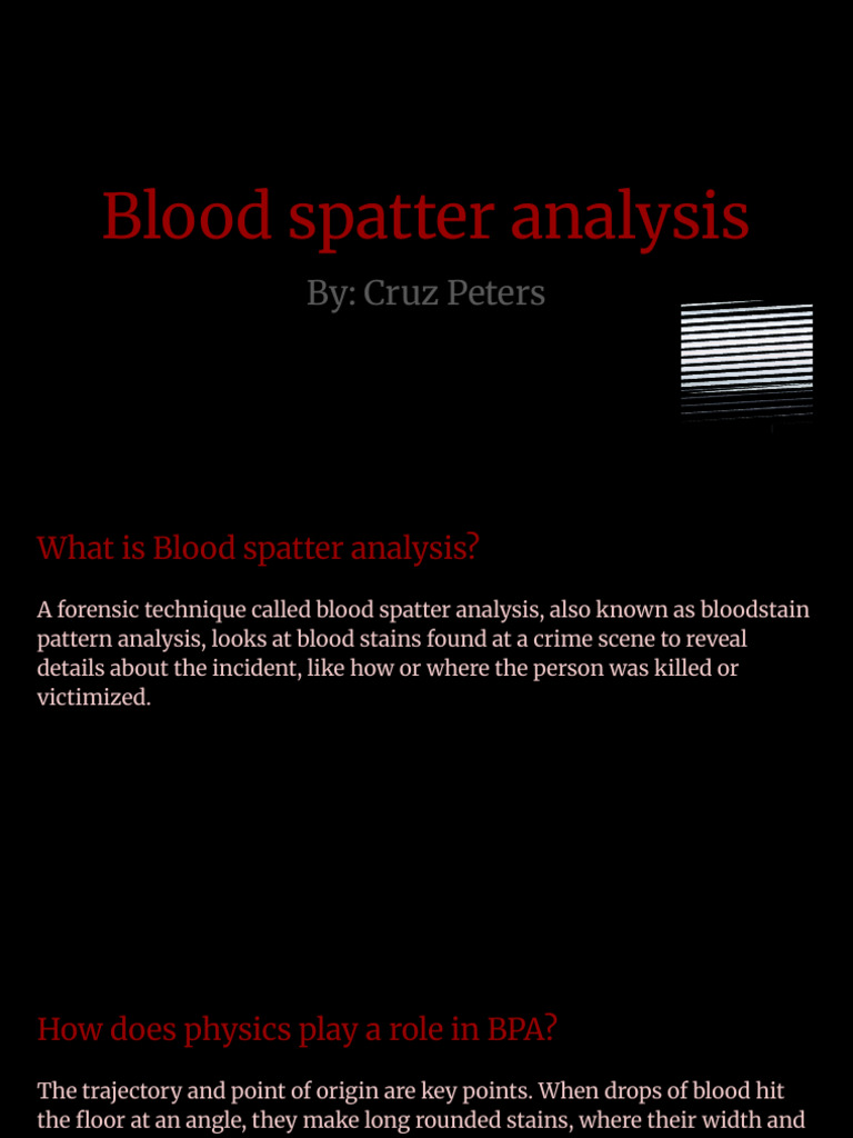 Blood Spatter Analysis - CP | PDF