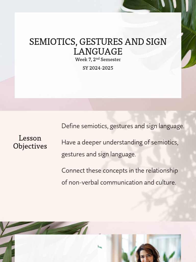 Semiotics, Gestures and Sign Language | PDF | Gesture | Semiotics