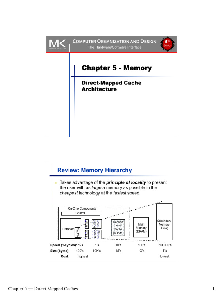 Chapter5 - Direct Mapped Caches | PDF | Cpu Cache | Cache (Computing)