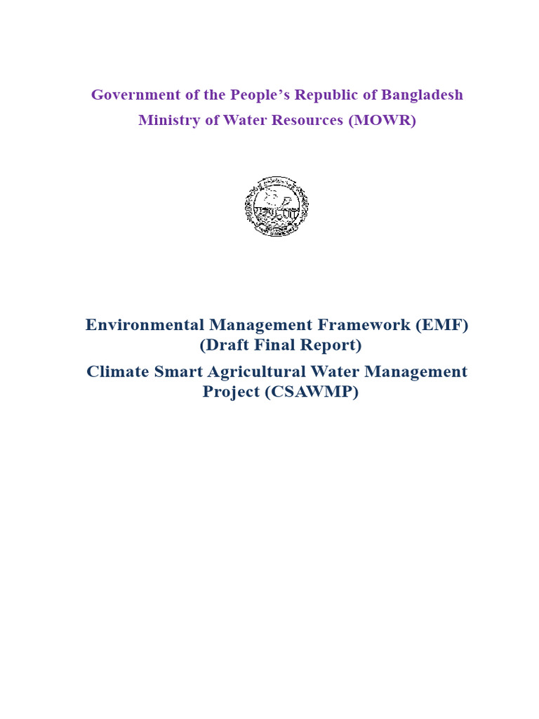 Government of The People's Republic of Bangladesh Ministry of Water ...