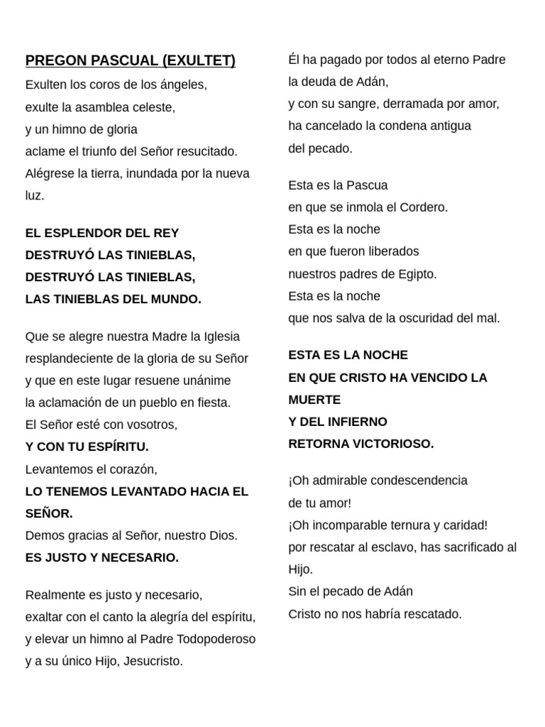 Pregon Pascual | PDF | Cristo (título) | Pascua de Resurrección