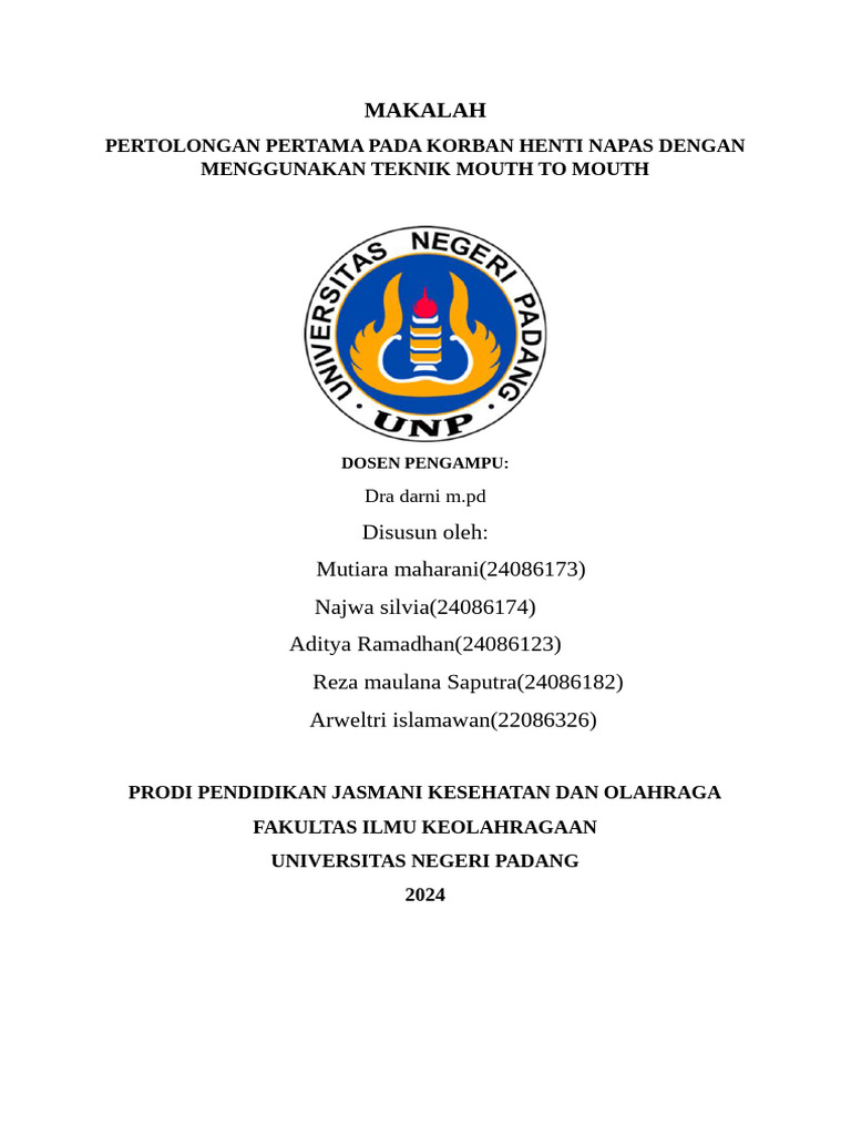 MAKALAH P3K MOTUH TO MOUTH | PDF