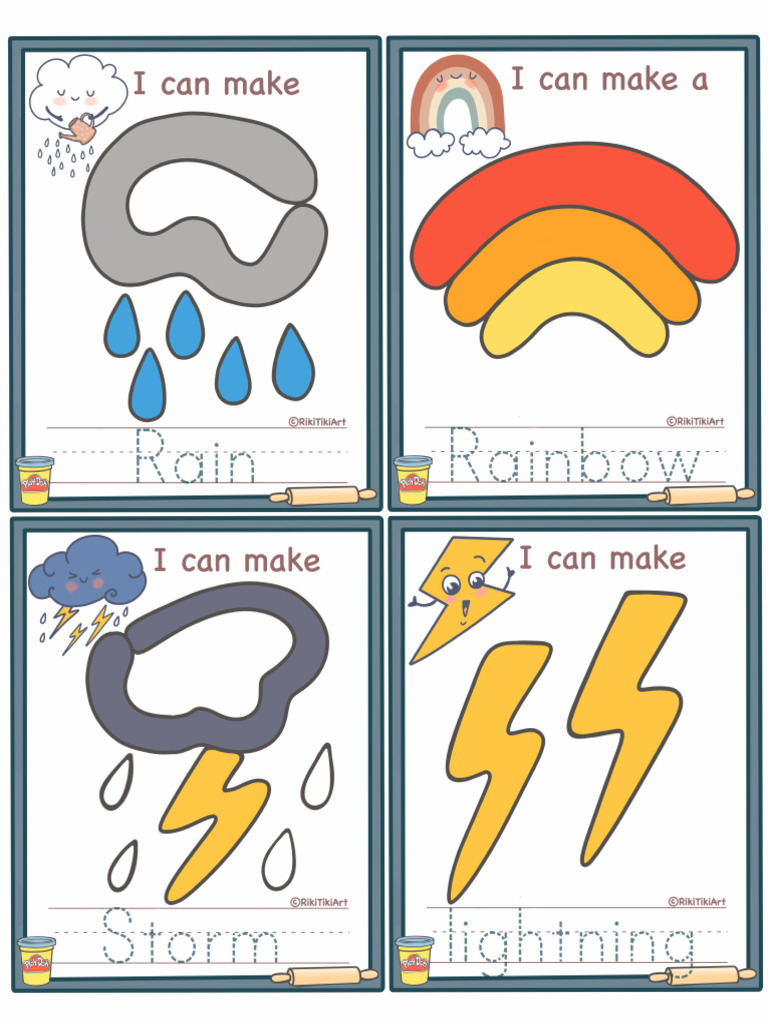 8.5x11 Weather Play Dough Mats | PDF