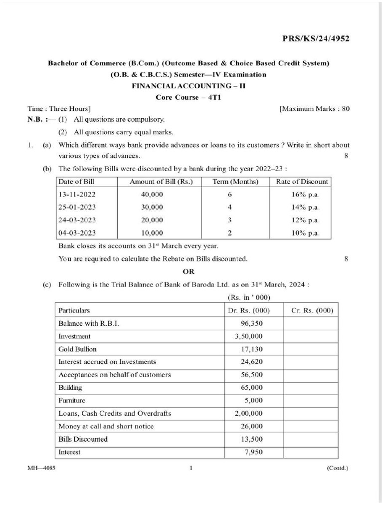 BCOM SEM 4 FA SUM 24 EXAM QUE Copy 2 | PDF