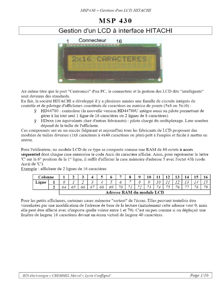 MSP430 LCD Hitachi Interface Guide | PDF