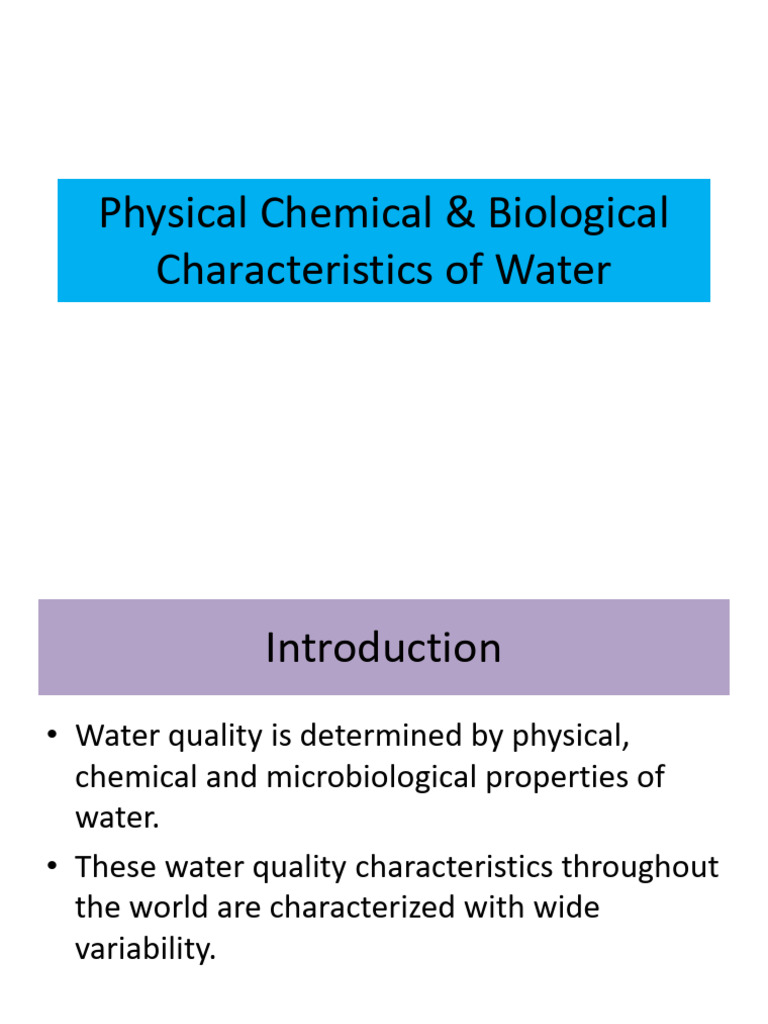 Water Quality: Physical, Chemical, Biological | PDF | Taste | Water