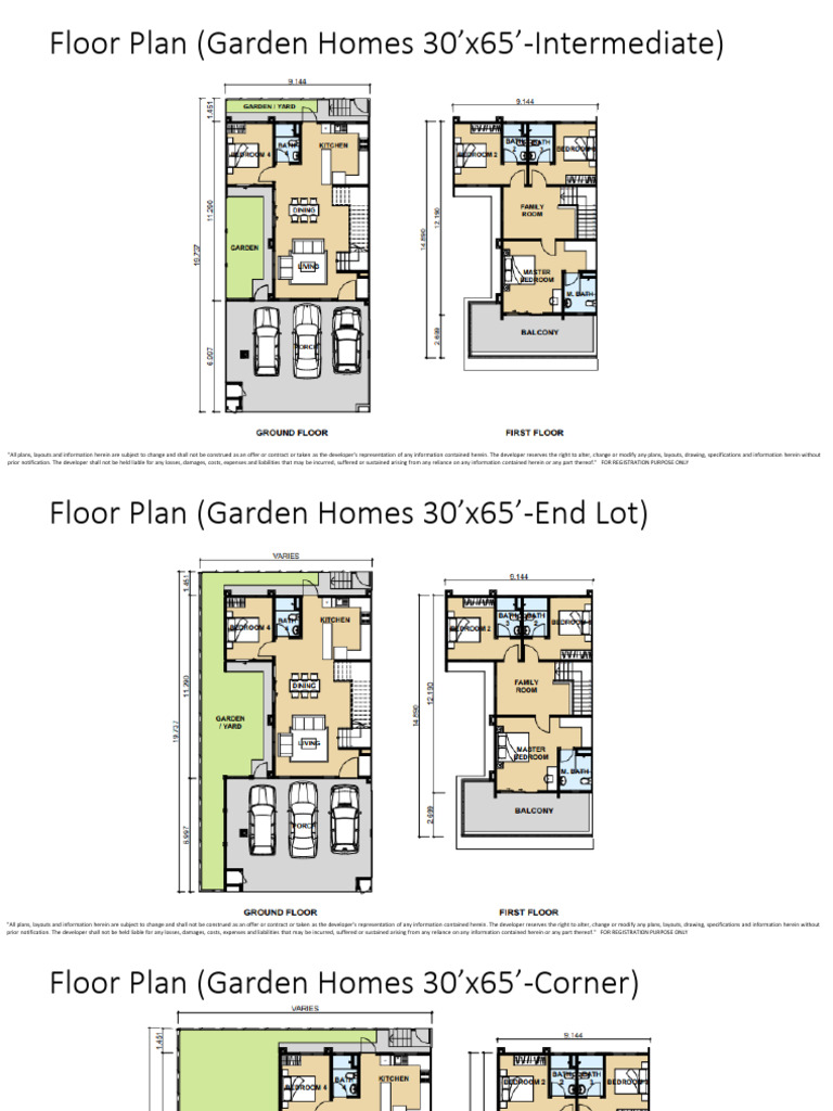 30'x65' Garden Home Floor Plans | PDF