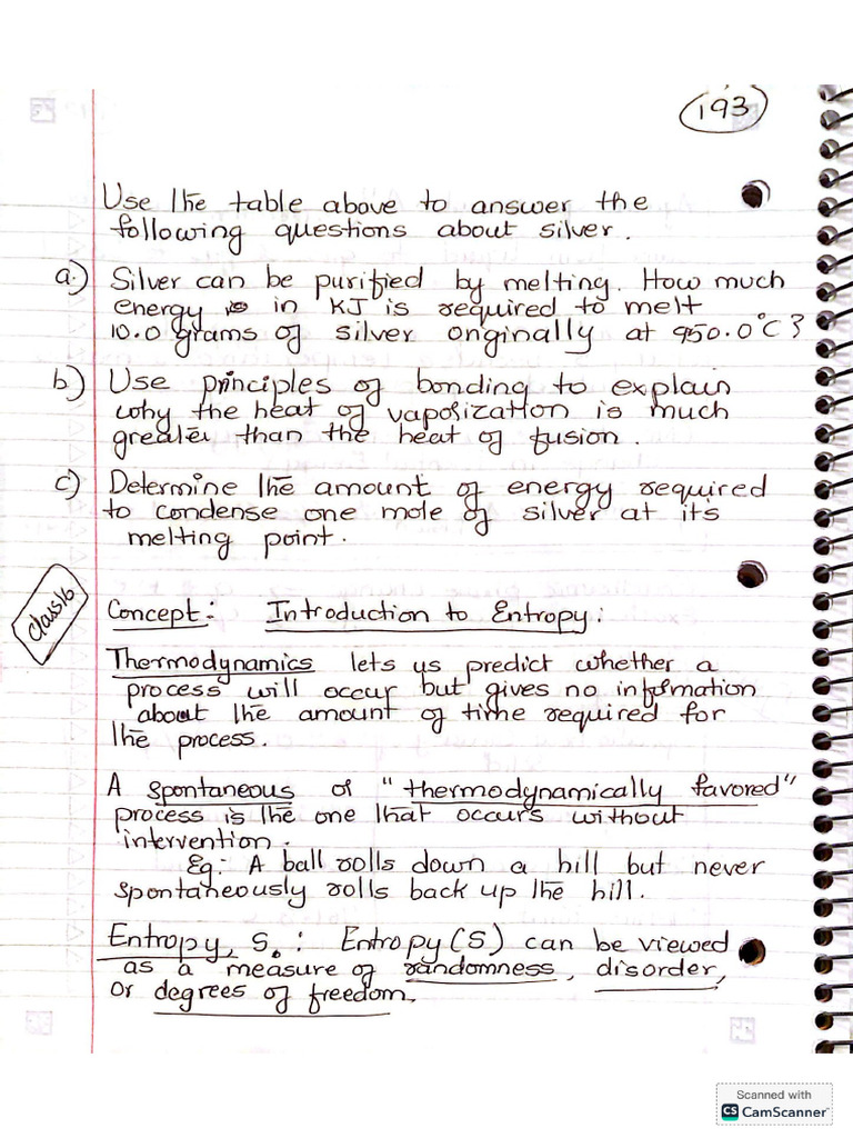 Thermodynamics Notes 3 - Entropy and Gibb's Free Energy | PDF