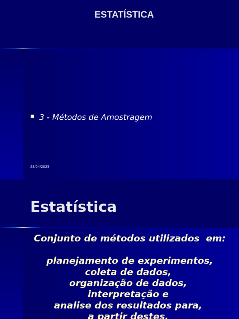 4 - Métodos de Amostragem | PDF | Amostragem (Estatística ...