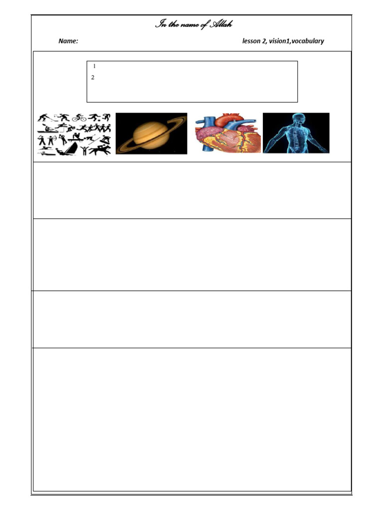 Vision Vocabulary Exercise Answers | PDF