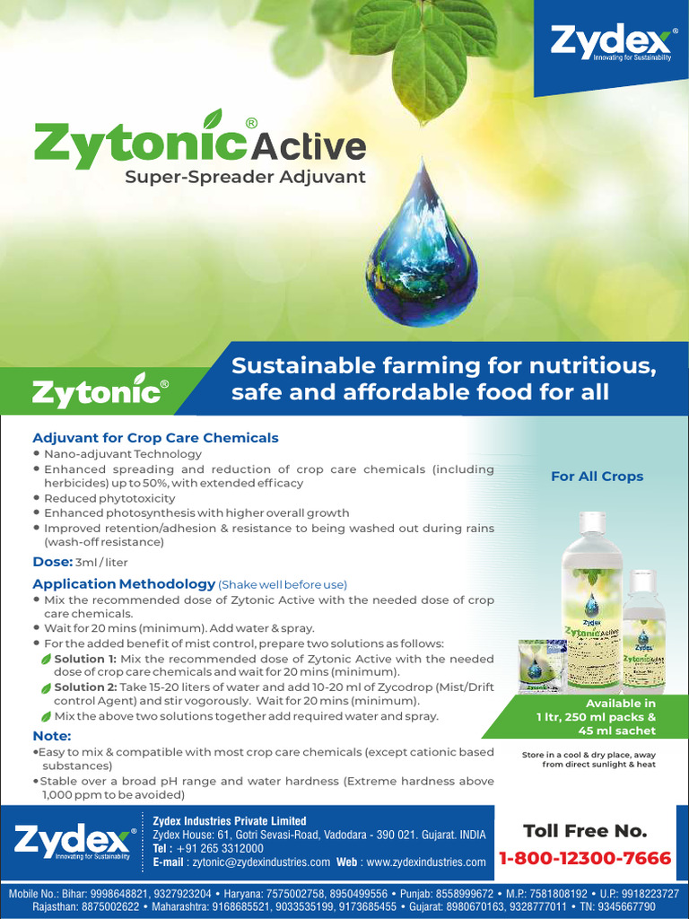 Zytonic Active | PDF | Agriculture