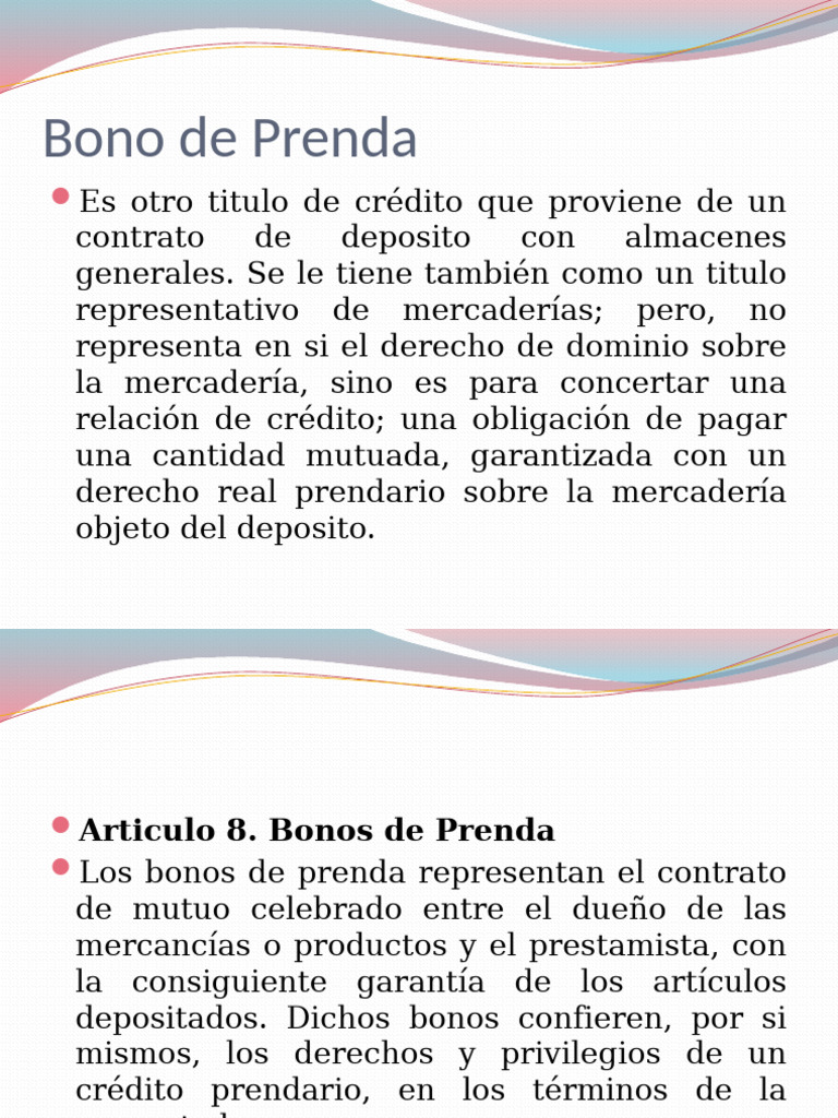 Guía Completa sobre Bonos de Prenda | PDF | Factura | Instrumento ...