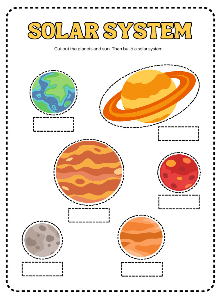 Colorful Illustrative Solar System Worksheet | PDF