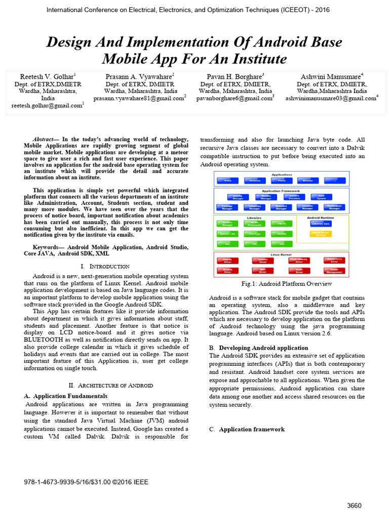 8) Design and Implementation of Android Based Mobile App For An Institute | PDF | Android ...