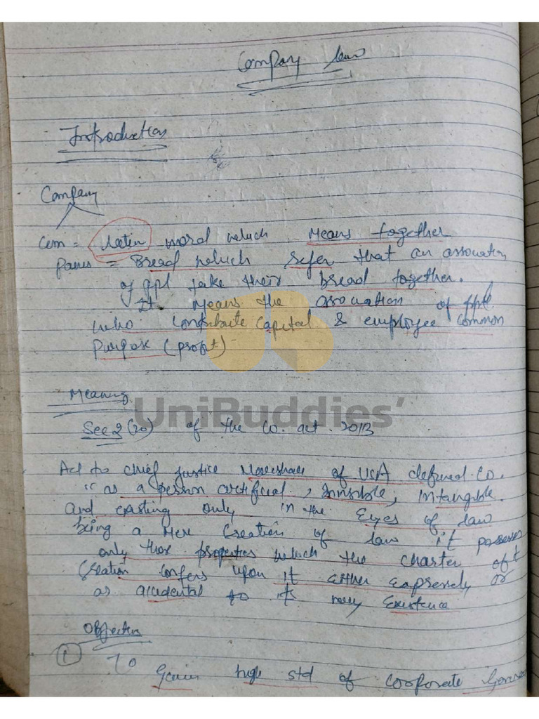 Company Law Notes Ub | PDF