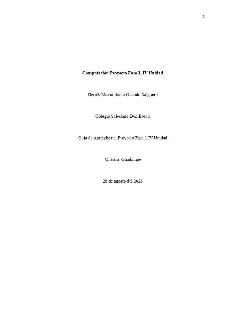 Computación Proyecto Fase 1 IV UNIDAD | PDF | Typefaces | Computer Programming
