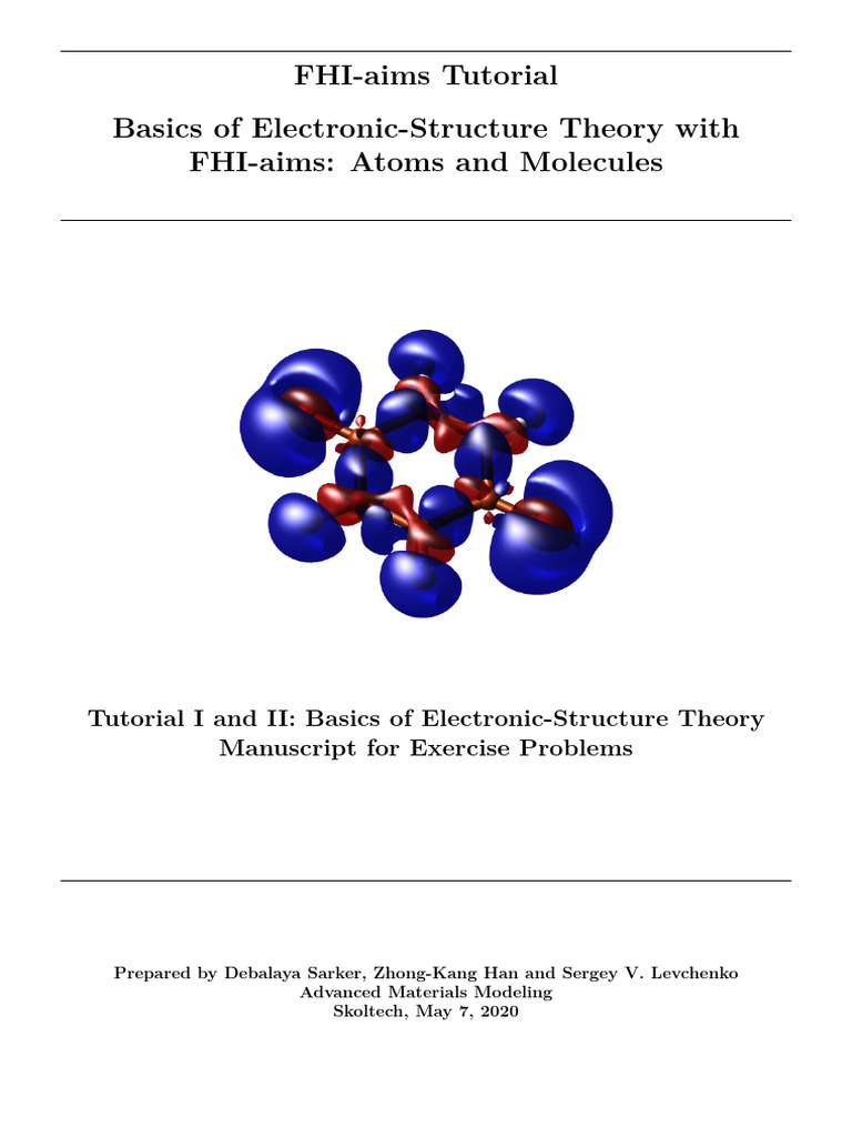 FHI-aims Electronic Structure Tutorial | PDF | Hartree–Fock Method ...