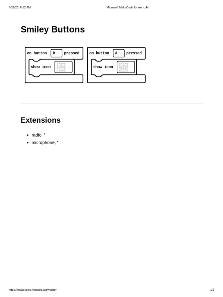 2microsoft MakeCode For Micro - Bit | PDF