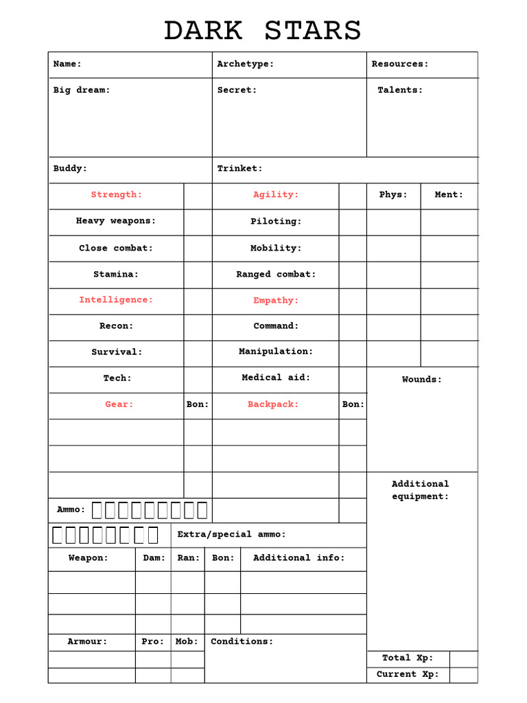 DARK_STAR_Character_Sheet | PDF
