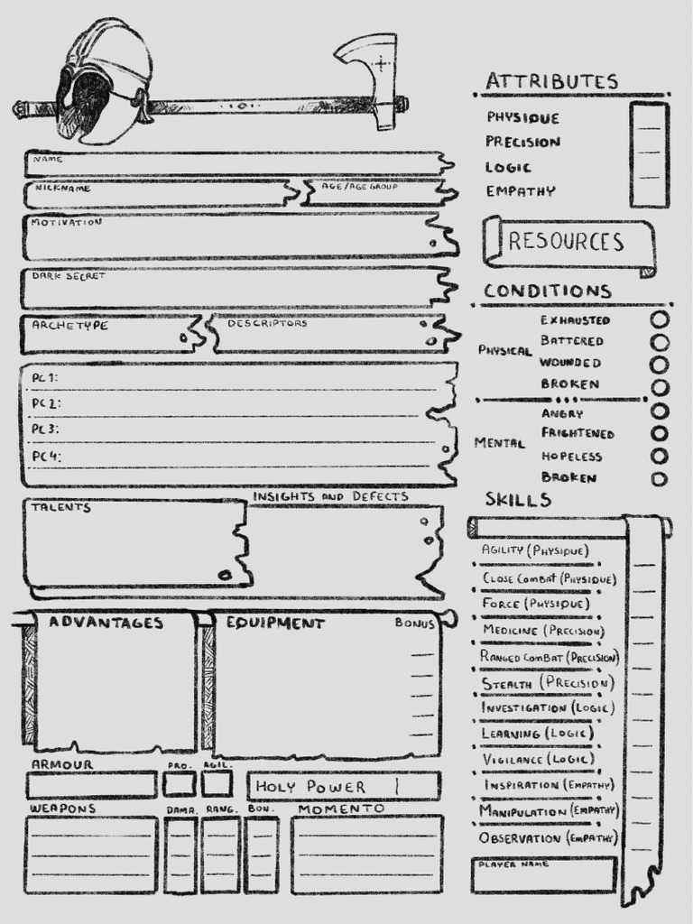 Custom Character Sheet 2 | PDF