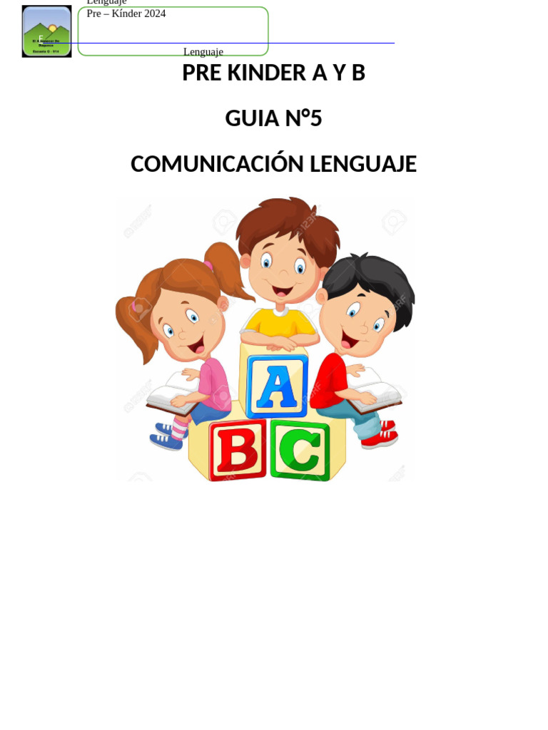 Guía de Lenguaje para Pre-Kínder 2024 | PDF | Comunicación | Lingüística