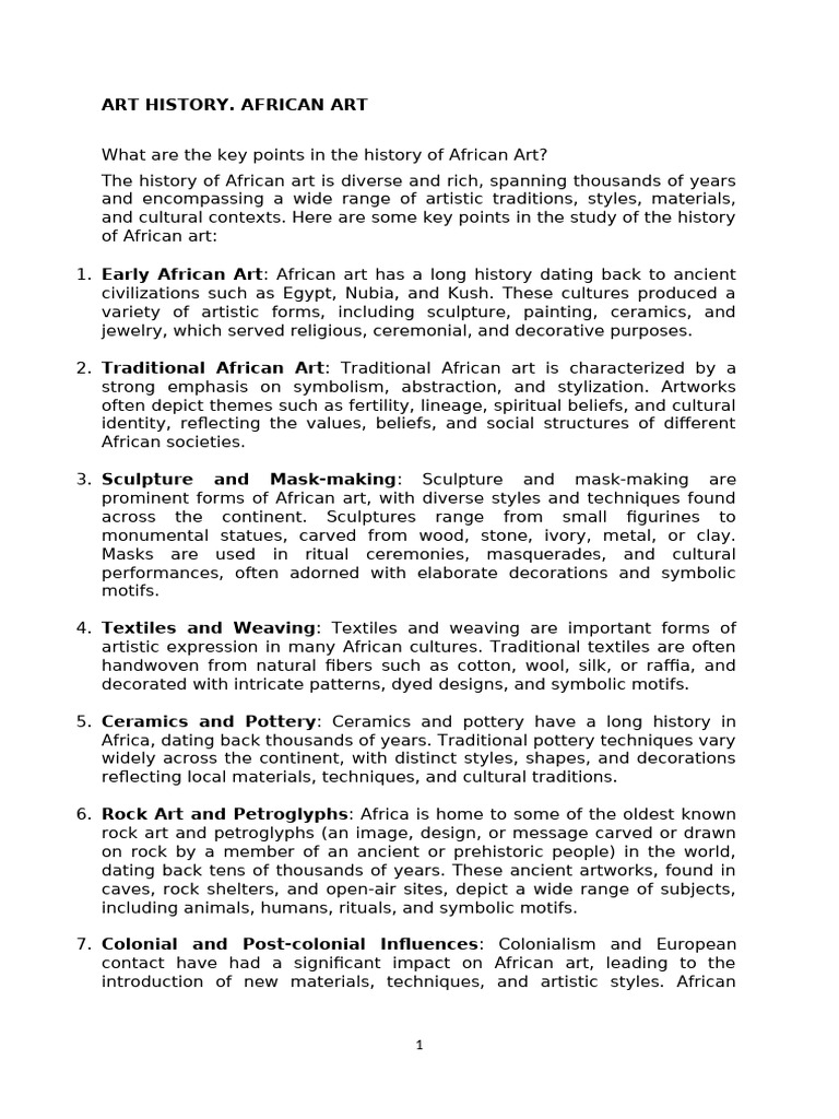 Overview of African Art History | PDF | Sculpture | The Arts