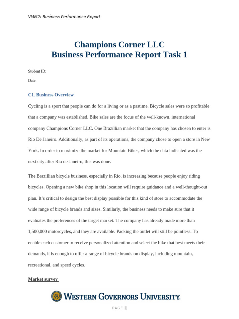 Business - Performance - Report - Task 1 - Completed | PDF | Expense | Income Statement