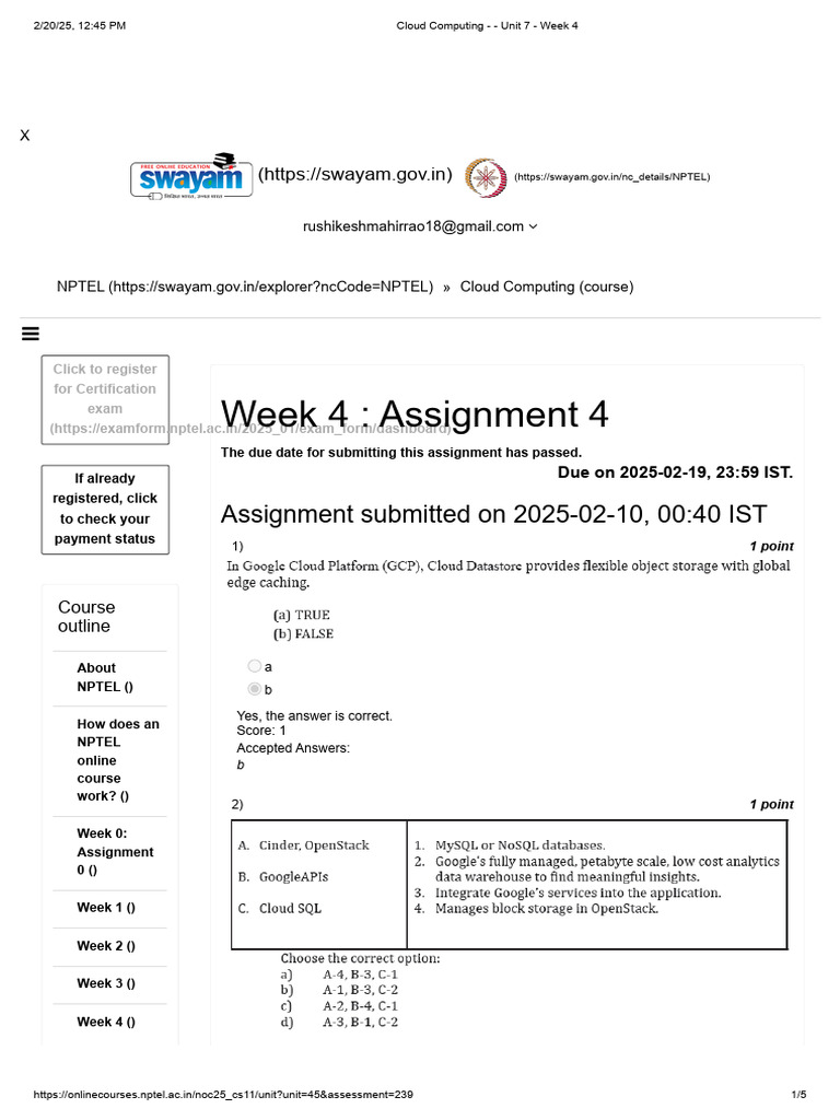 Cloud Computing - Unit 7 - Week 4 | PDF | Microsoft Azure | Computing