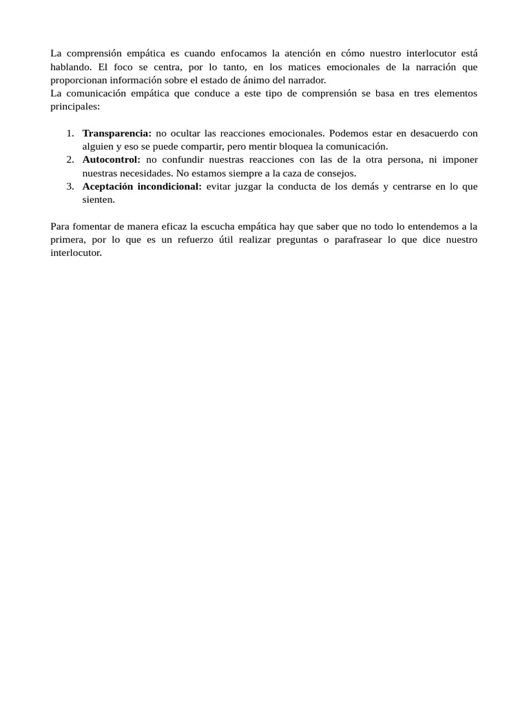 Claves de la Comprensión Empática | PDF