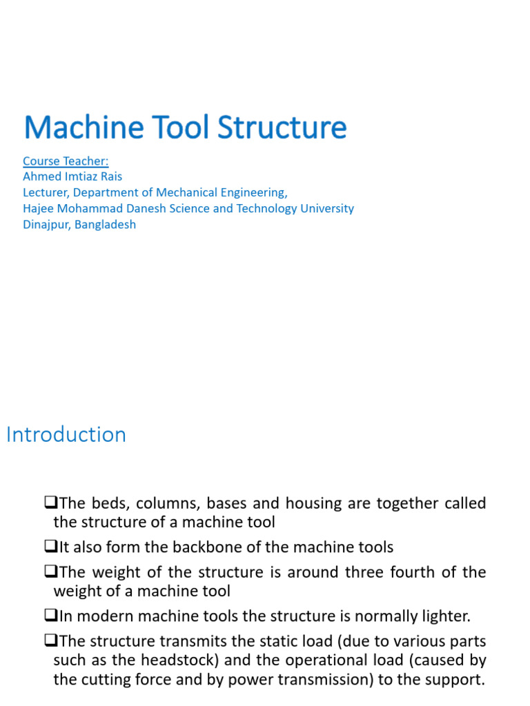 02 Machine Tool Structure | PDF | Concrete | Mechanical Engineering