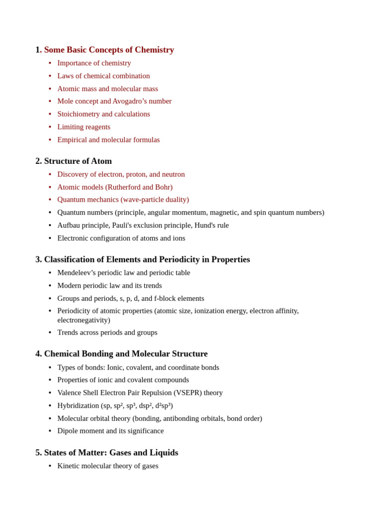 Important Topic of Chem Class 11 | PDF | Chemical Bond | Periodic Table