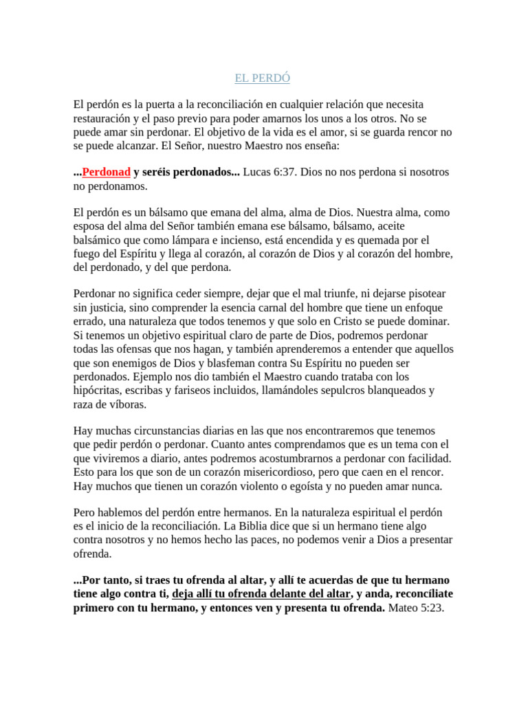 El Perdó | PDF | Perdón | Pecado