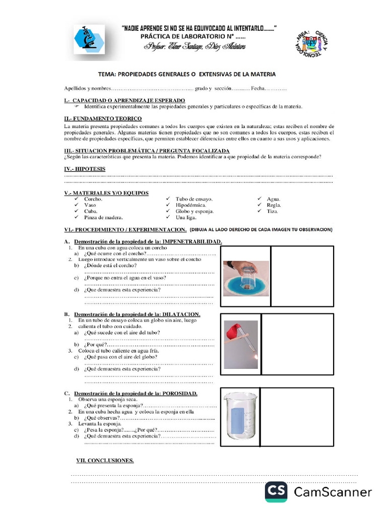 Practica de Laboratorio Propiedades de La Materia | PDF
