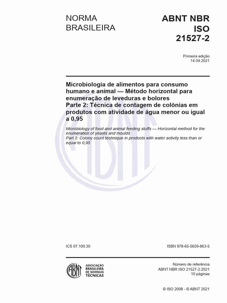 Método de Contagem de Leveduras e Bolores | PDF | Concentração | Ágar
