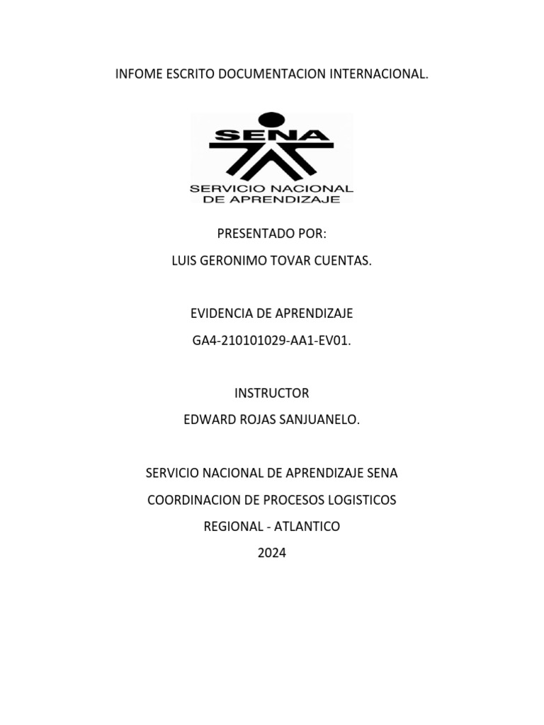 Infome Escrito Documento Internacional | PDF | Economias | Comercio