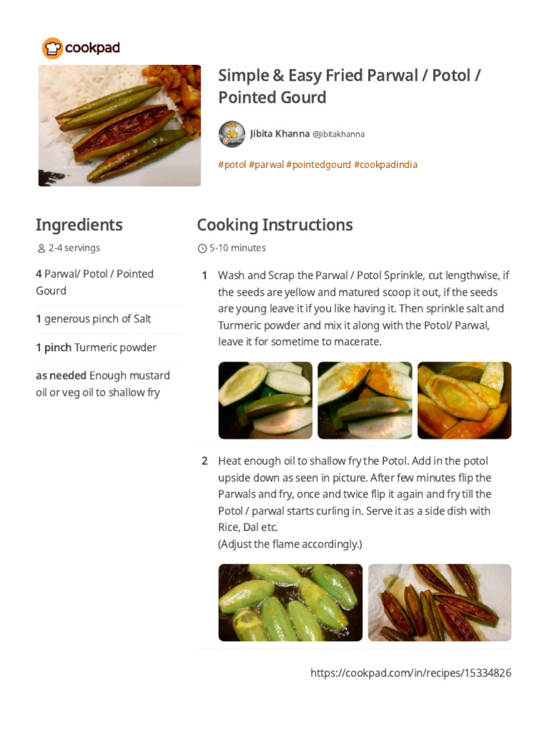 Easy Fried Parwal Recipe Guide | PDF