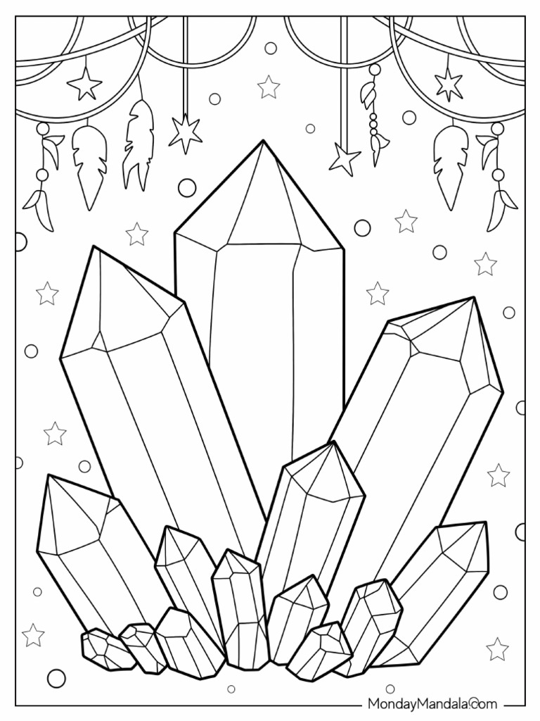 Easy-Quartz-Crystal-Formation-Under-The-Stars-Coloring-Page | PDF