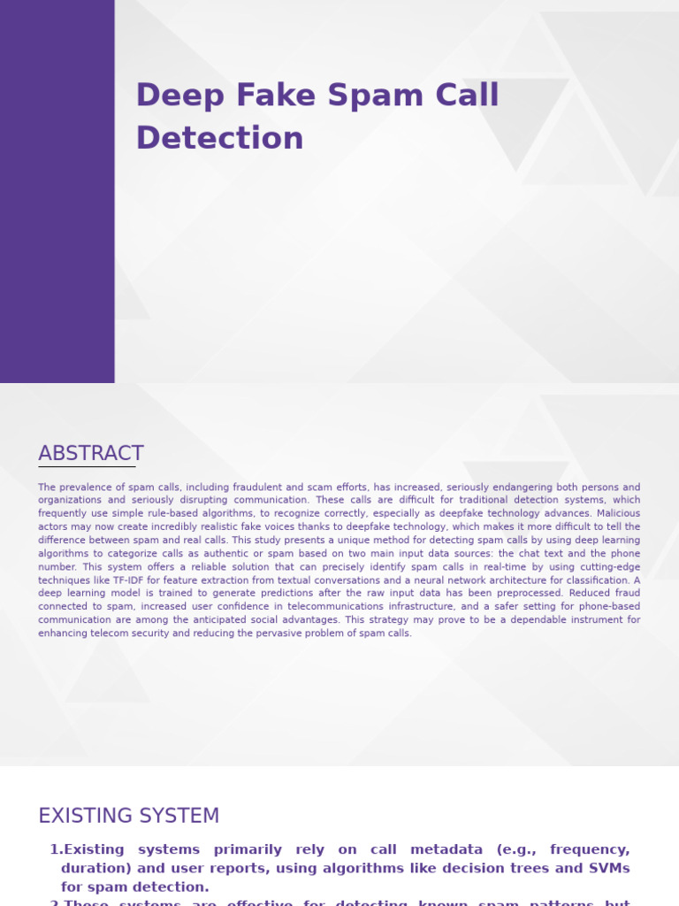 Deep Learning for Spam Call Detection | PDF | Deep Learning | Speech ...