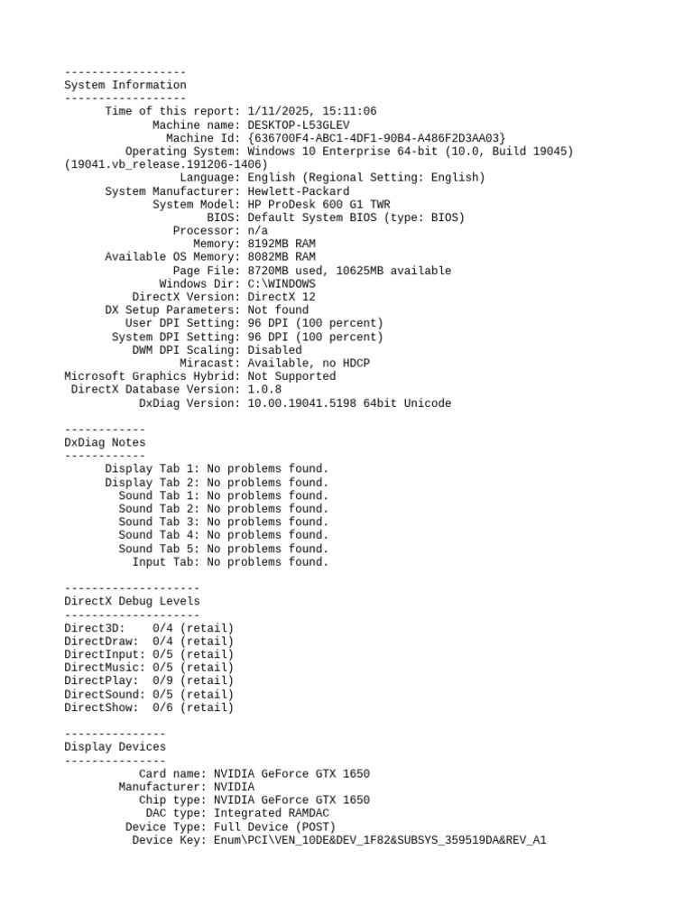 dxdiag | PDF | Device Driver | Computer Engineering