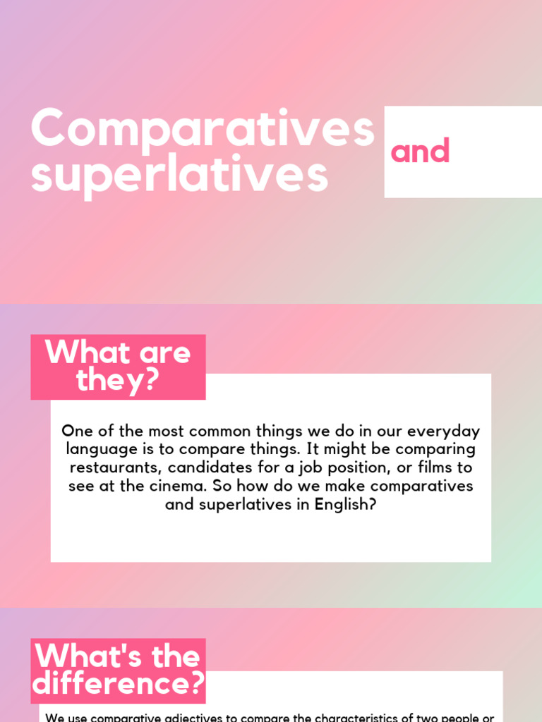 Colorful Illustrative Comparatives and Superlatives Presentation ...