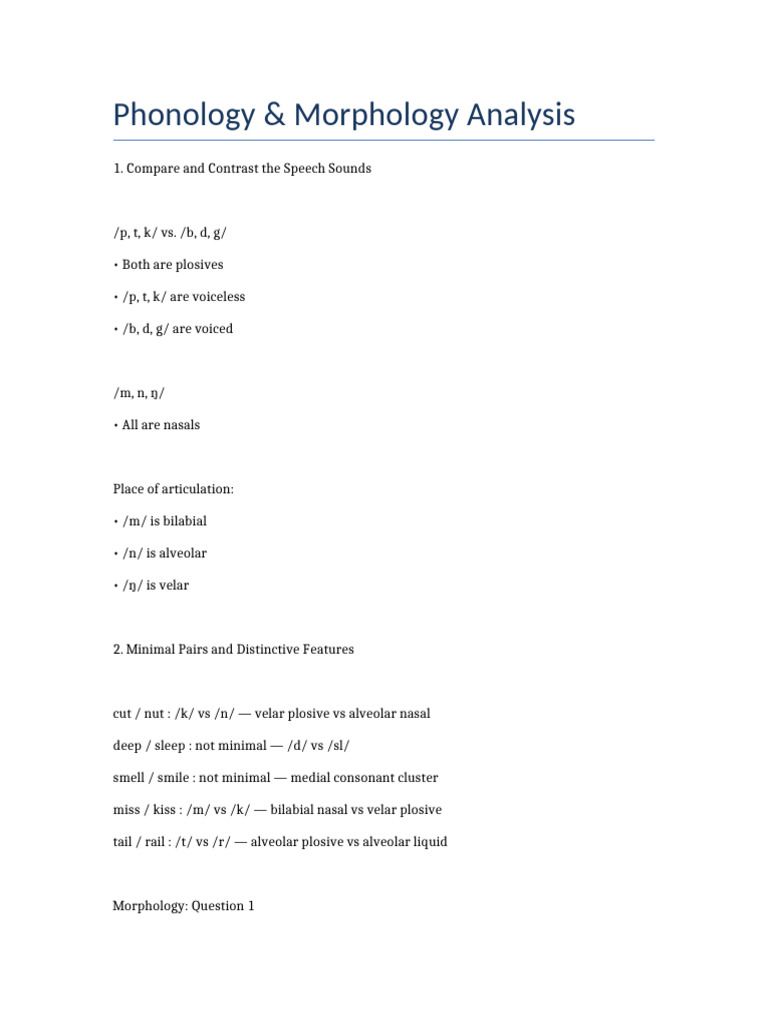 Morpheme Analysis Table | PDF