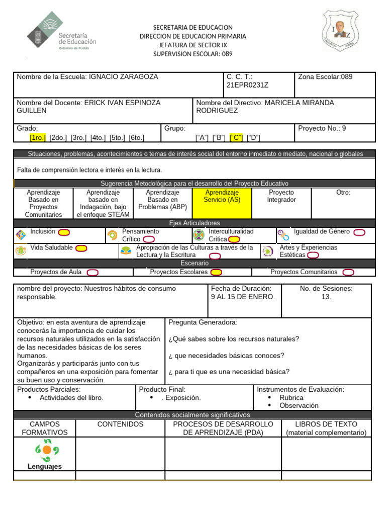Proyecto 9 | PDF | Educación primaria | Adultos