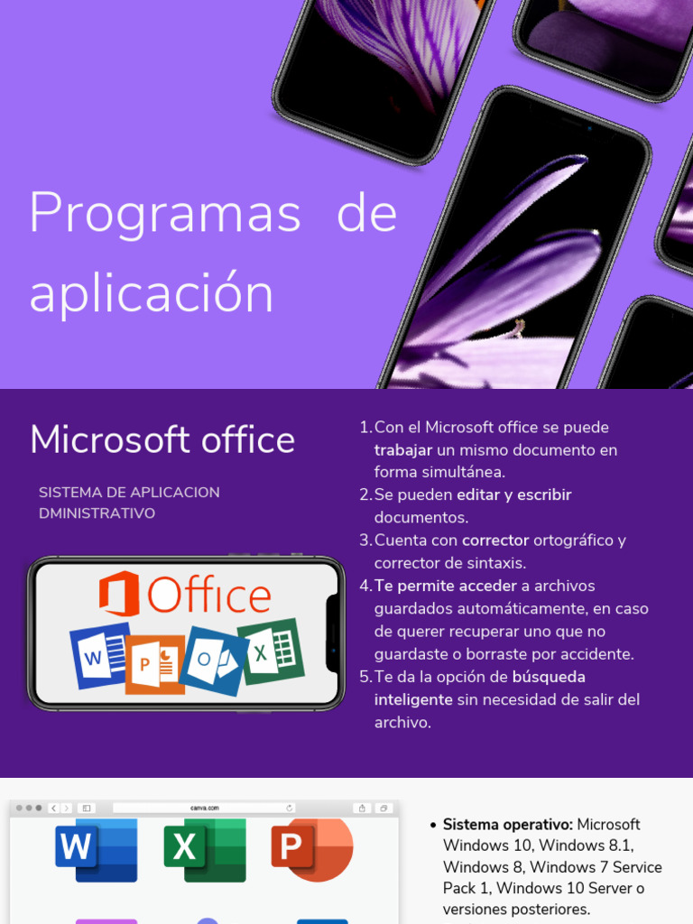 Características de Microsoft Office y Aplicaciones | PDF | Aplicación ...