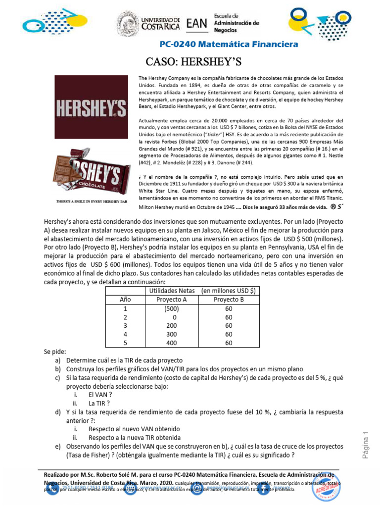 Caso 1 Hersheys | PDF | Economias