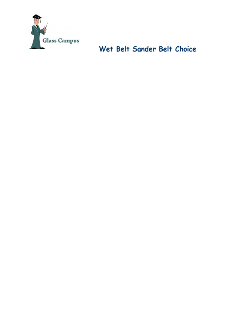 Wet Belt Sander Belt Grit Guide | PDF