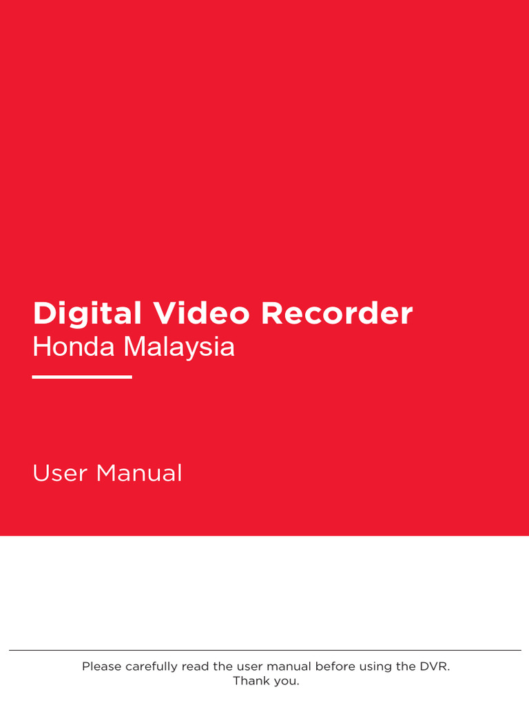 Honda DVR User Manual Eng | PDF | Smartphone | Digital Video Recorder